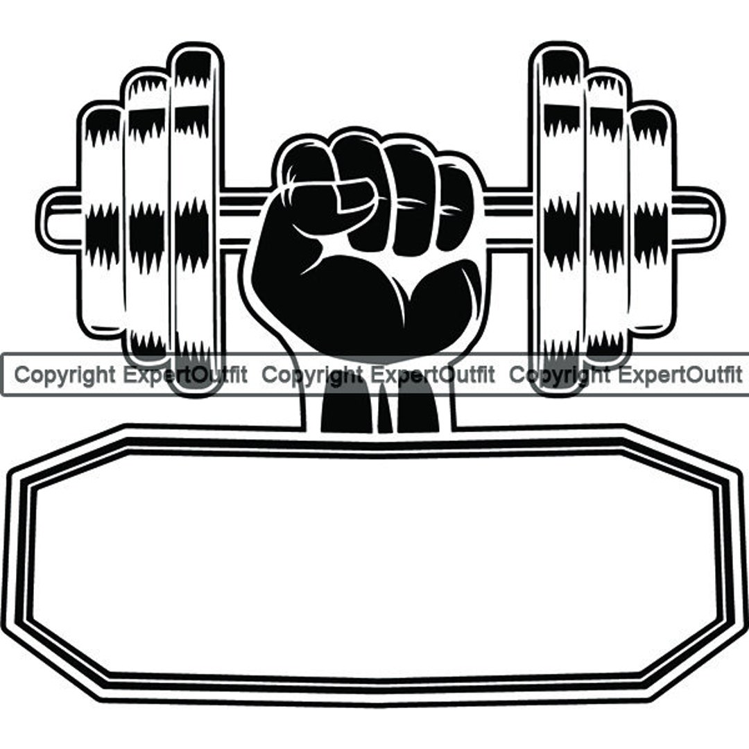 Fitness Logo Dumbbell Bar Weightlifting Bodybuilding Workout Working ...