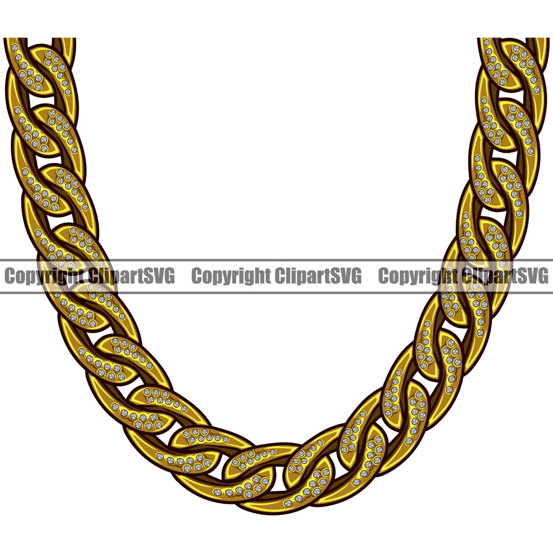 Gold Chain Link Necklace Jewelry Shiny Bling Rich Wealth Cash Money Hip ...
