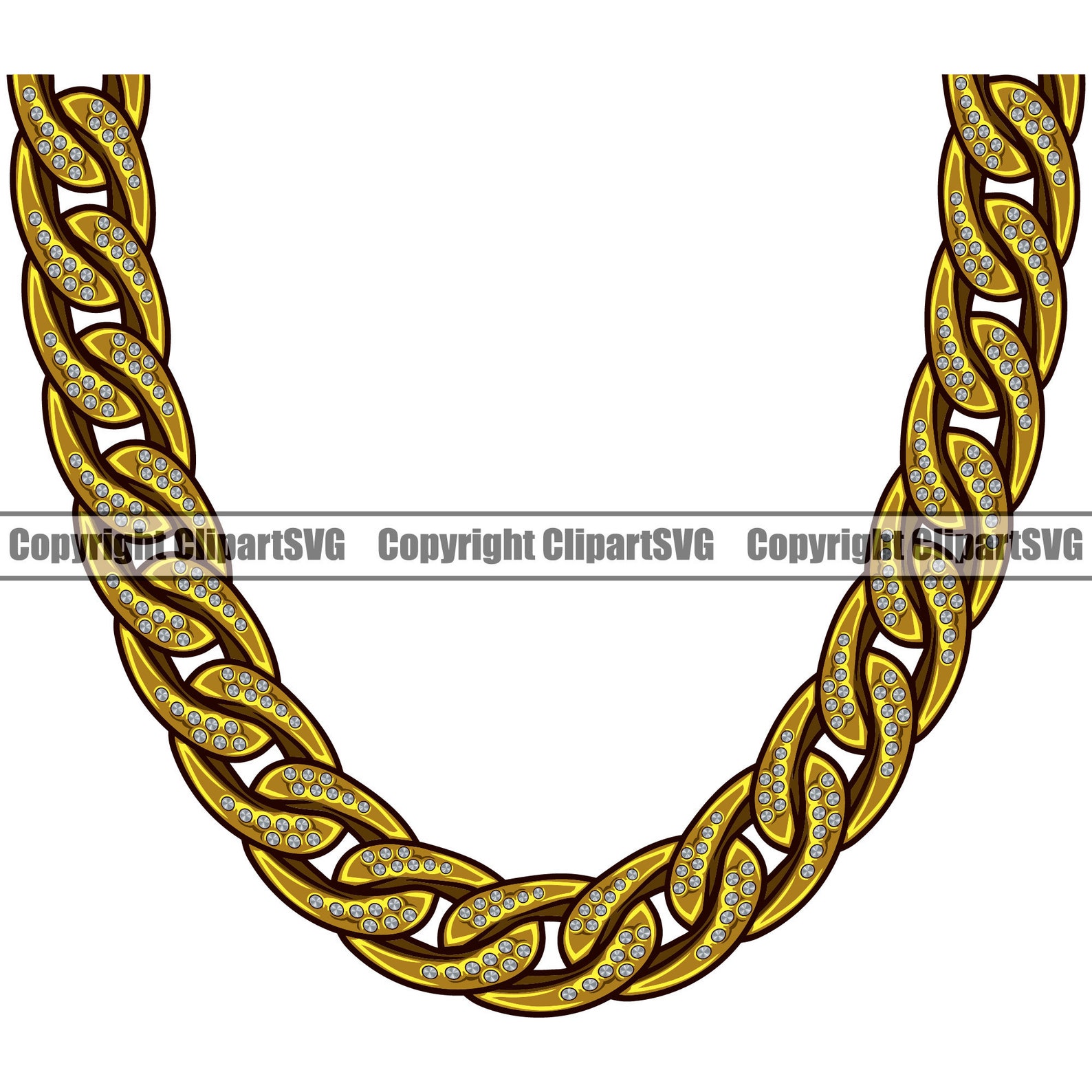 Gold Chain Link Necklace Jewelry Shiny Bling Rich Wealth Cash - Etsy