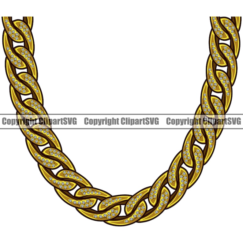 Gold Chain Link Necklace Jewelry Shiny Bling Rich Wealth Cash Money Hip ...