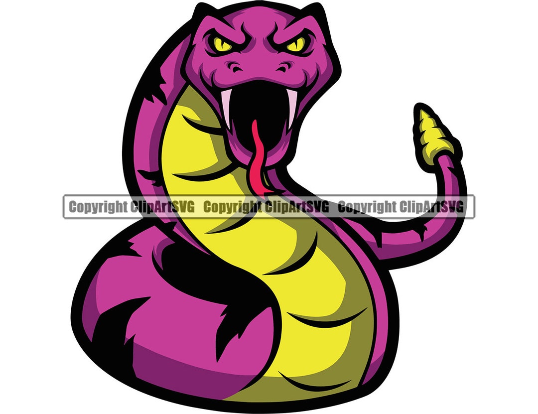 Rattlesnake Snake Mascot School Team Head Face Sport Esport Game Emblem ...
