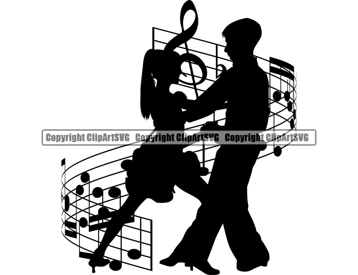 Music Note Symbol Couple Dance Dancer Treble Clef Sheet - Etsy