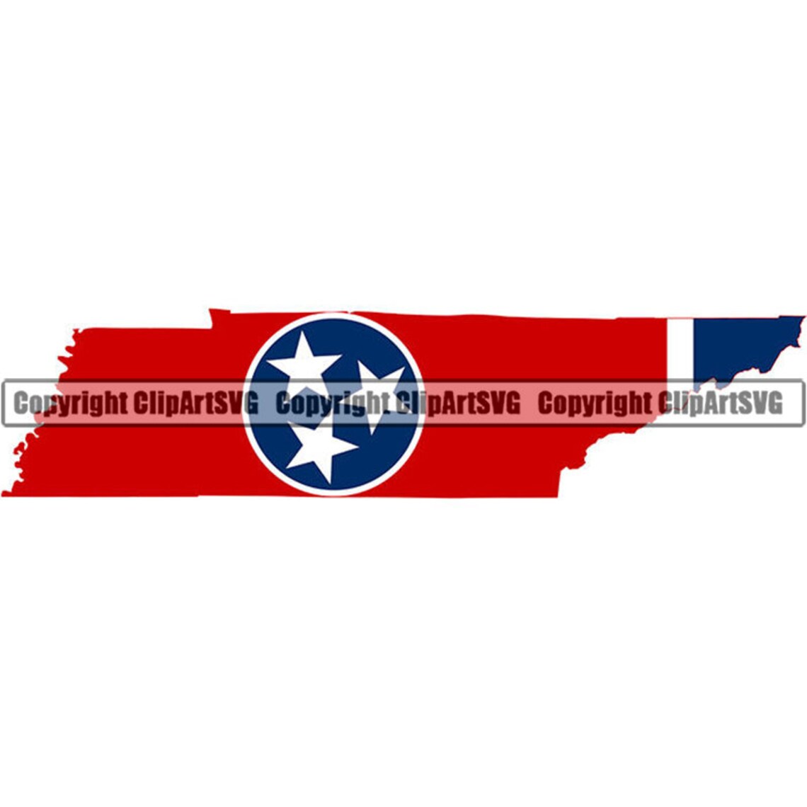 Tennessee State Flag Shape Map U.S. US United America American | Etsy