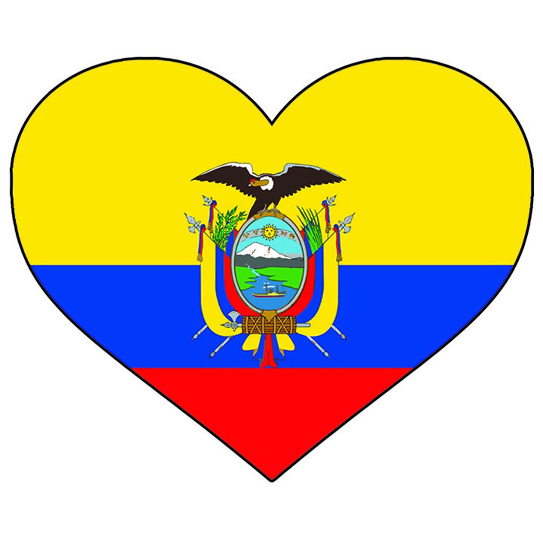 Ecuador Heart Shaped Flag Ecuadorian South America Country World ...