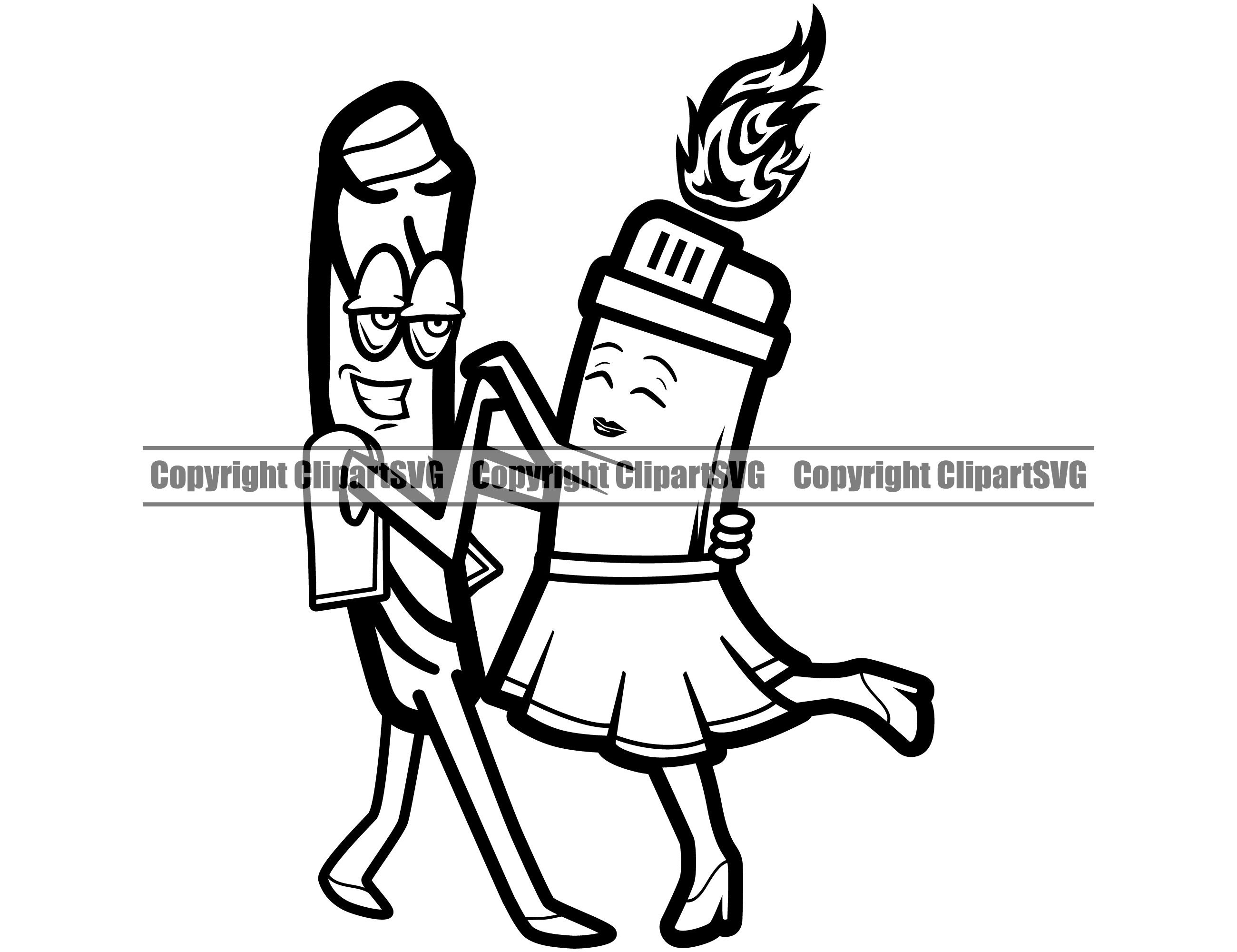 Buy Marijuana Joint Lighter Dancing Cartoon Character Couple Online in ...