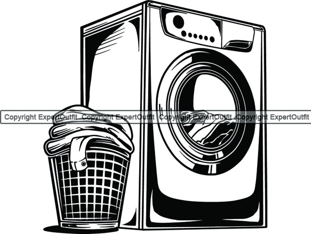 Maid Laundry Machine Basket Wash Clean Clothes Dirty Worn Washing Mat ...