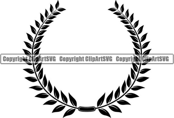 Wall Décor Wreath Olive Branch Leaves Logo Design Element Emblem Label ...