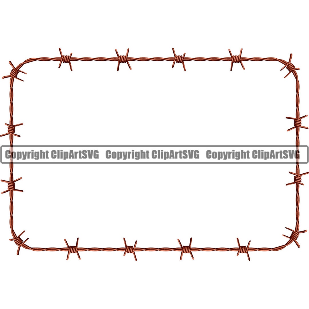 Barbed Wire Rectangle Frame Razor Fence Fencing Barb Bob Forbidden ...