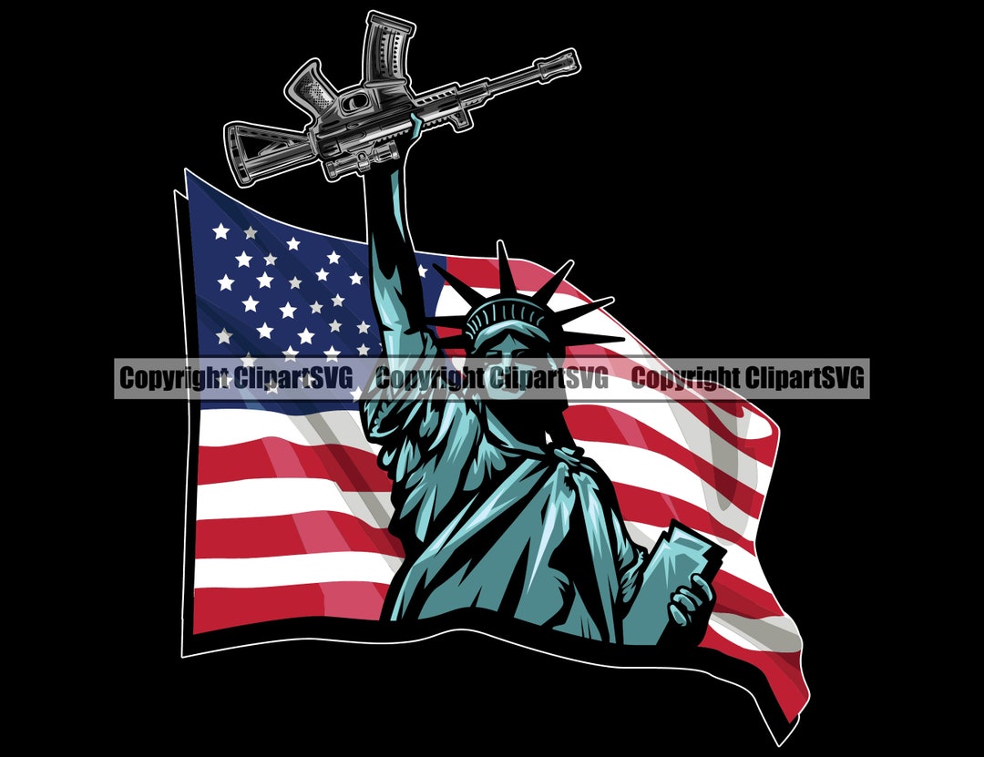 Statue of Liberty Gun USA Flag Proud American Pride Vet Weapon - Etsy