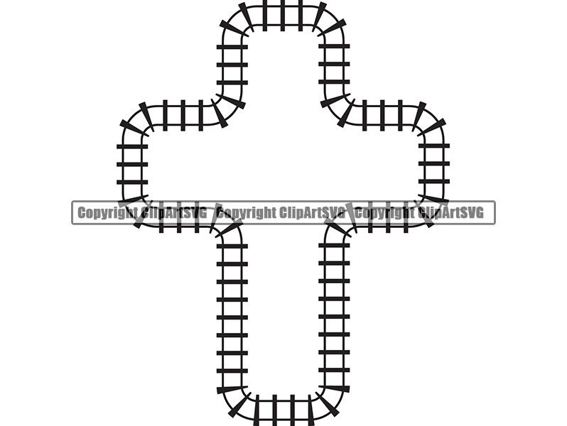 Train Track Cross Frame Border Rail Railroad Railway Metro - Etsy