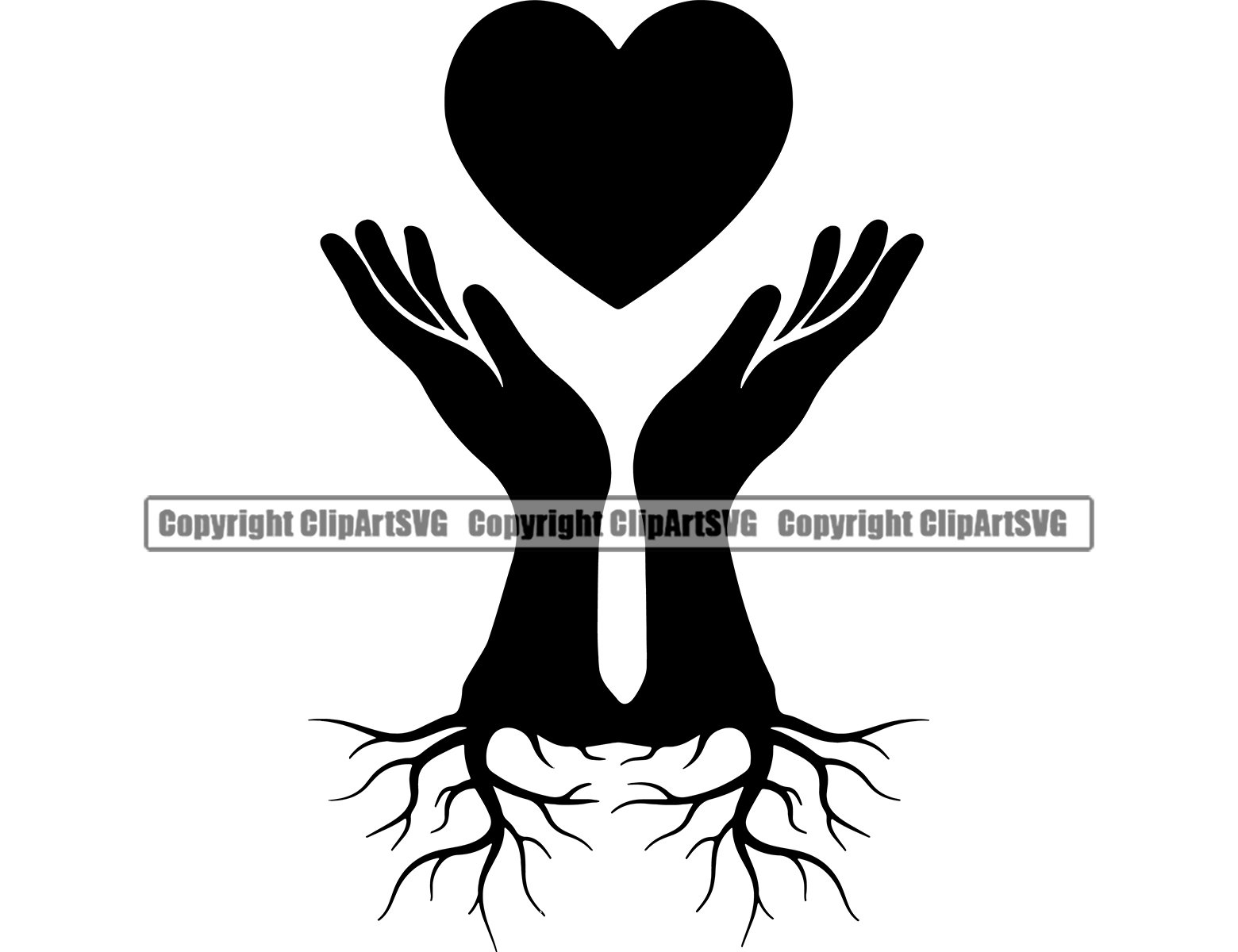 Hands Holding Heart Family Roots Tree Life Love Grow Growing - Etsy