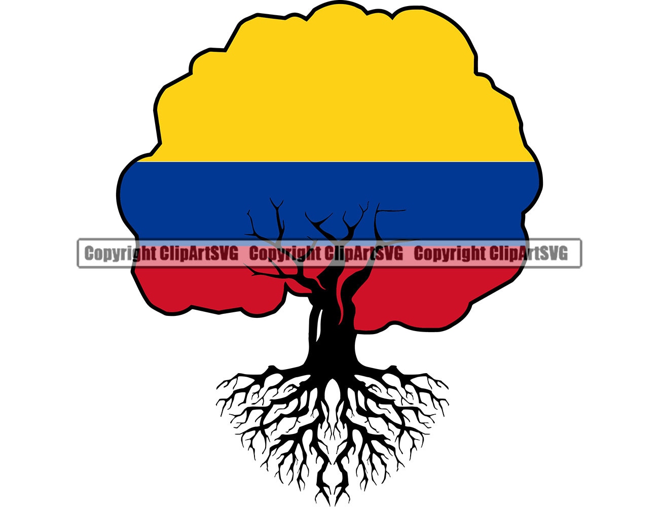Colombia Colombian Tree Roots Family Home Flag Country World | Etsy