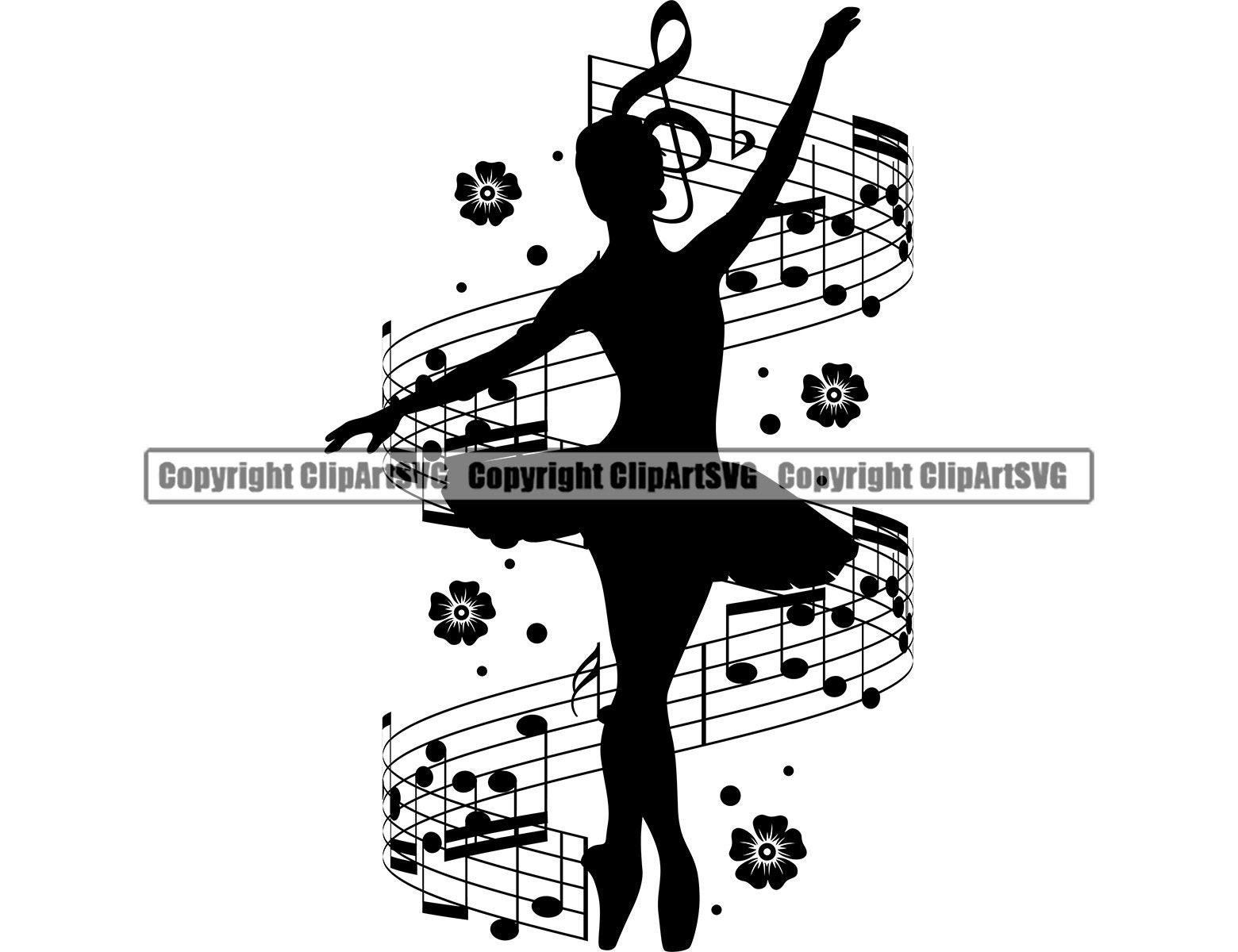 Music Note Symbol Ballet Dance Dancer Treble Clef Sheet - Etsy