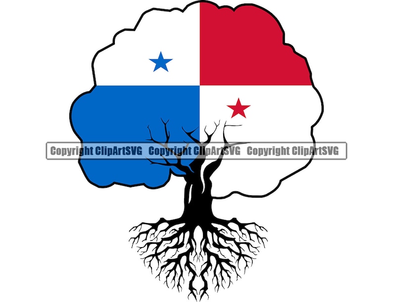 Panama Panamanian Tree Roots Family Home Flag Country World Nation Map ...