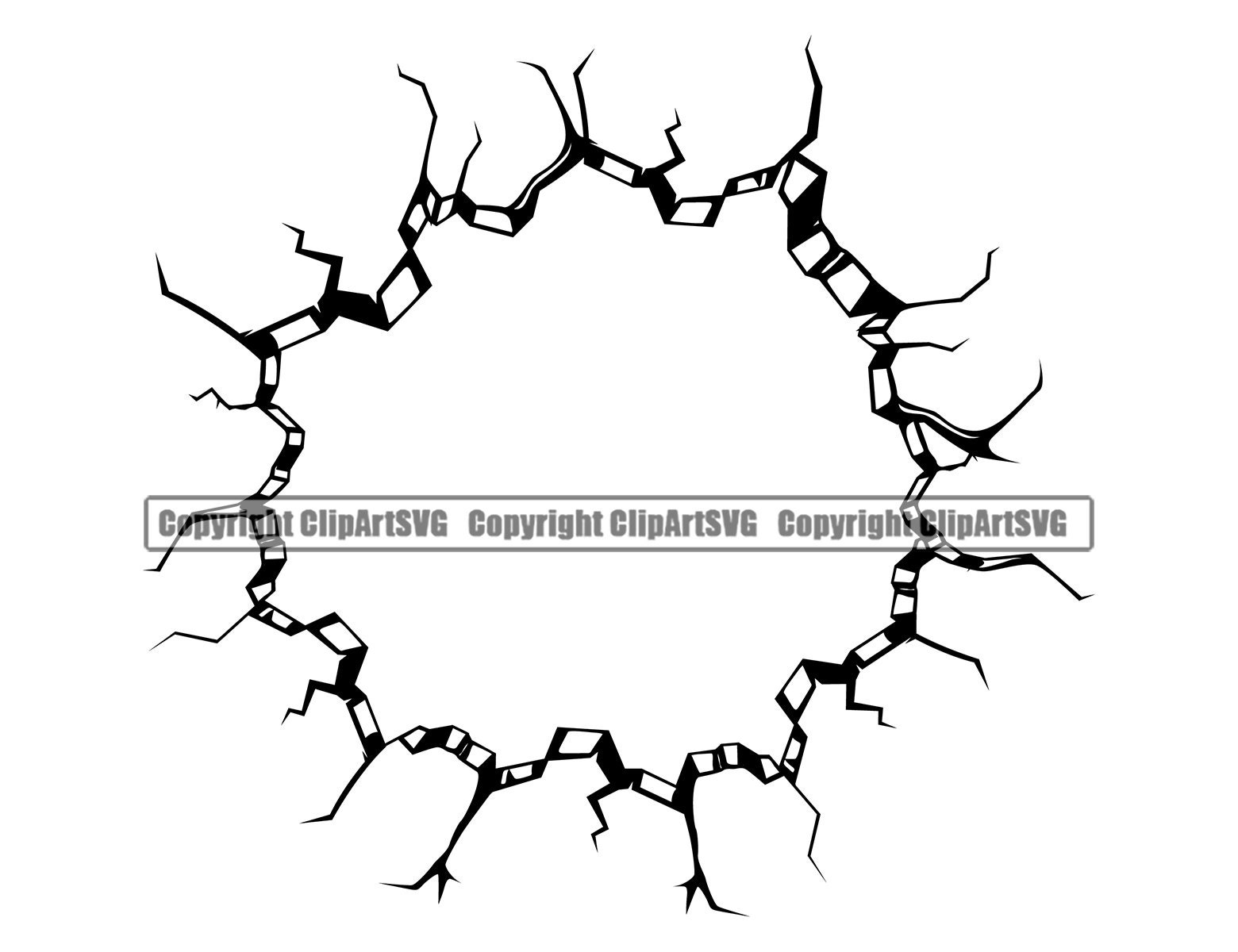 Object Exploding Through Cracked Hole Wall Floor Break Hit | Etsy