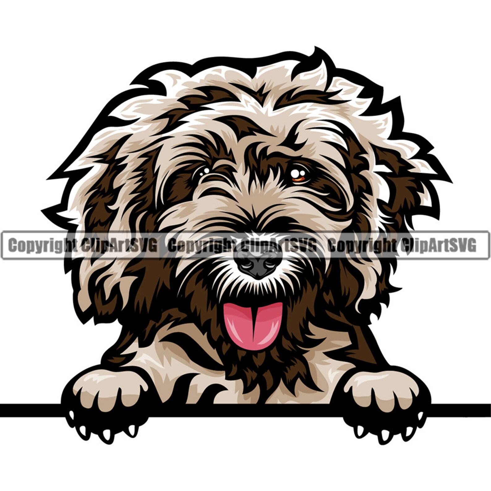 Cockapoo Dog Breed Peeking Peek-a-boo Happy Puppy Pet Color | Etsy