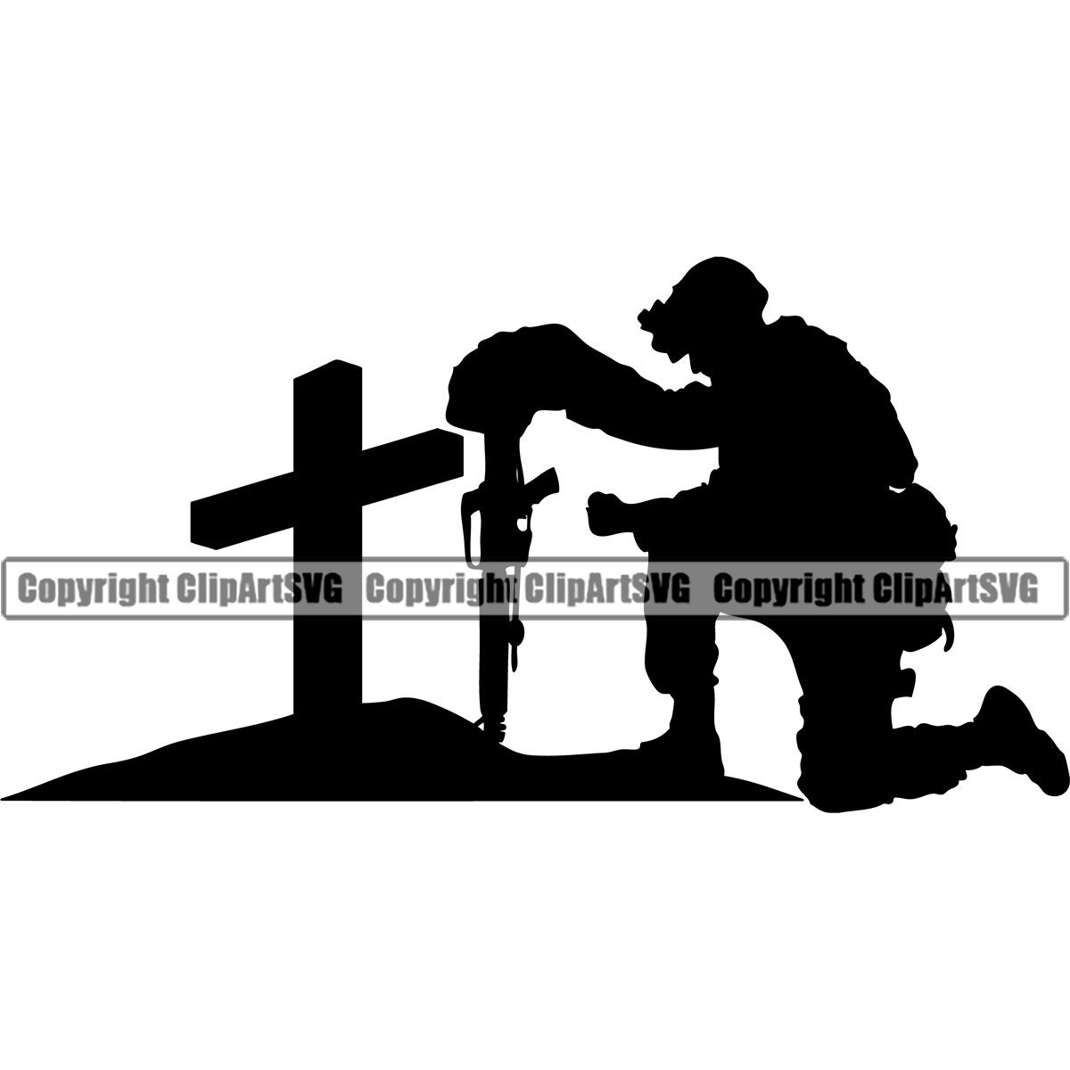 Fallen Soldier Vet Veteran Cross Grave Torn Soldier Helmet War Hero War ...