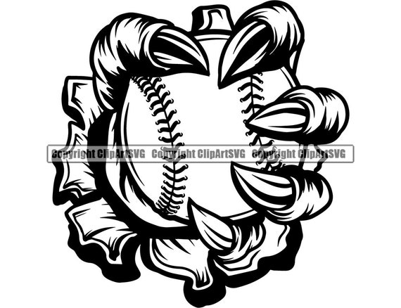 Animal Claw Torn Hold Holding Baseball Ripped Wild Paw Foot | Etsy