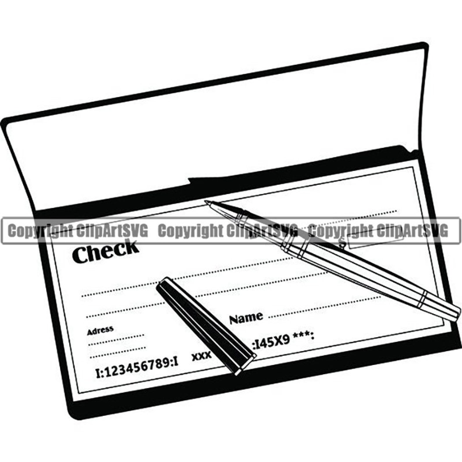 Checkbook 1 Wallet Cash Dollar Sign 100 Bills Bank Success | Etsy