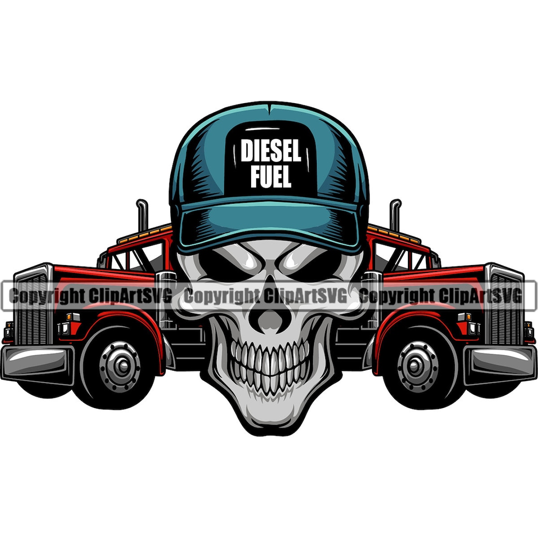 Skull Skeleton Semi Tractor Trailer Trucking Truck Driver Trucker Big ...