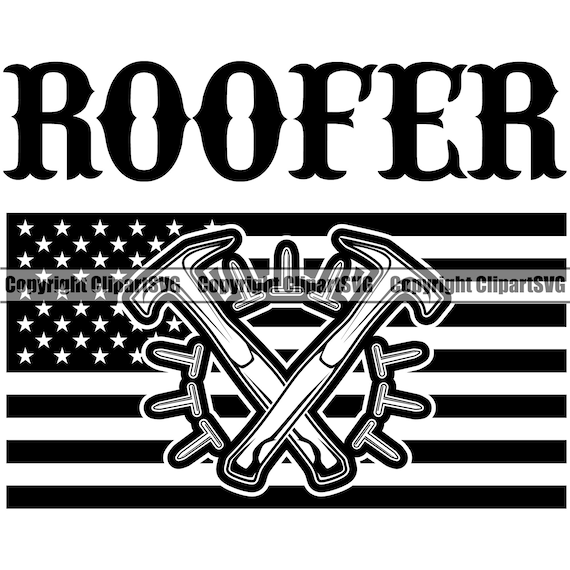 Roofer Roof Roofing USA Flag Construction Handyman Build - Etsy