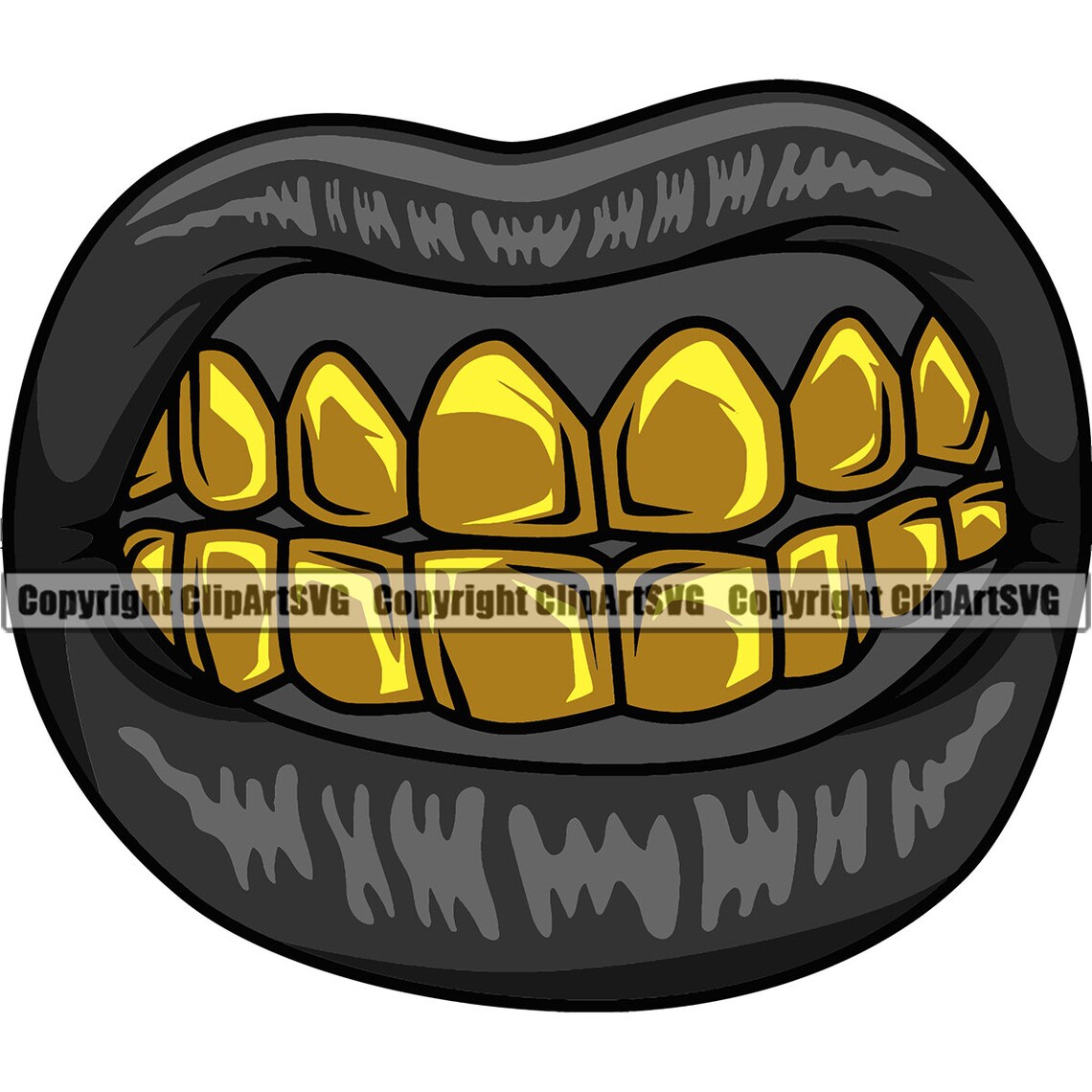 Sexy Lips Mouth Gold Teeth Thug Gangster Mask Woman Female Girl Beauty ...