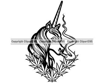 Weed Unicorn Clipart - Etsy
