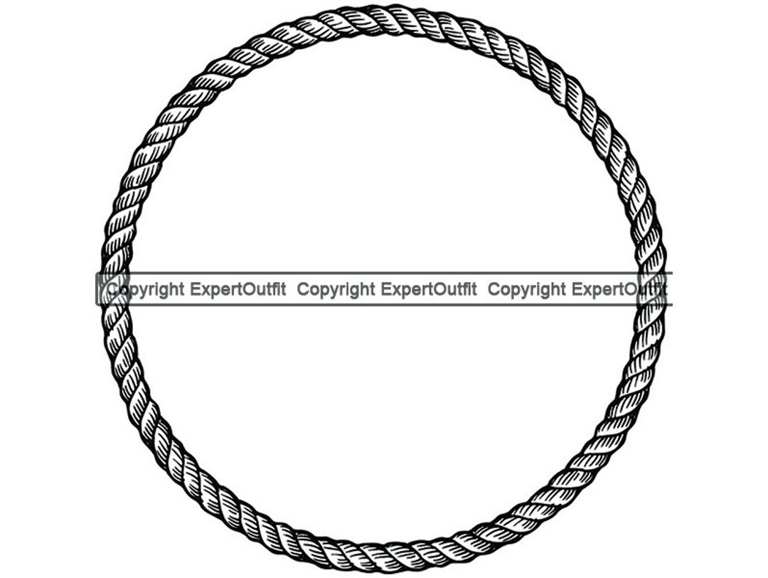 Rope Frame Circle Shield Cowboy Western Rodeo Country Badge Label ...