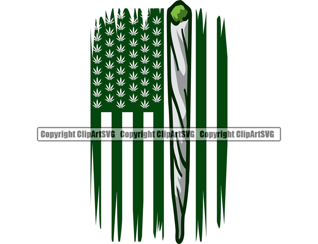 Marijuana Leaf USA Flag Distressed Legalize Pot Joint Blunt Smoke Weed ...