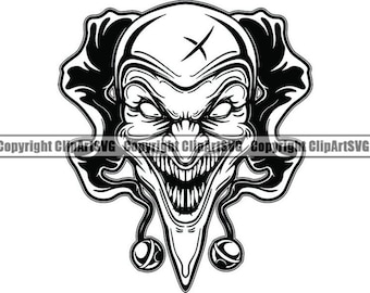 Scary Jester Svg - Etsy