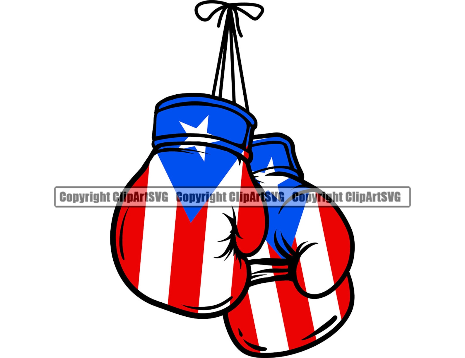 Puerto Rico Rican Boxing Gloves Flag Country World Nation Map Sign ...