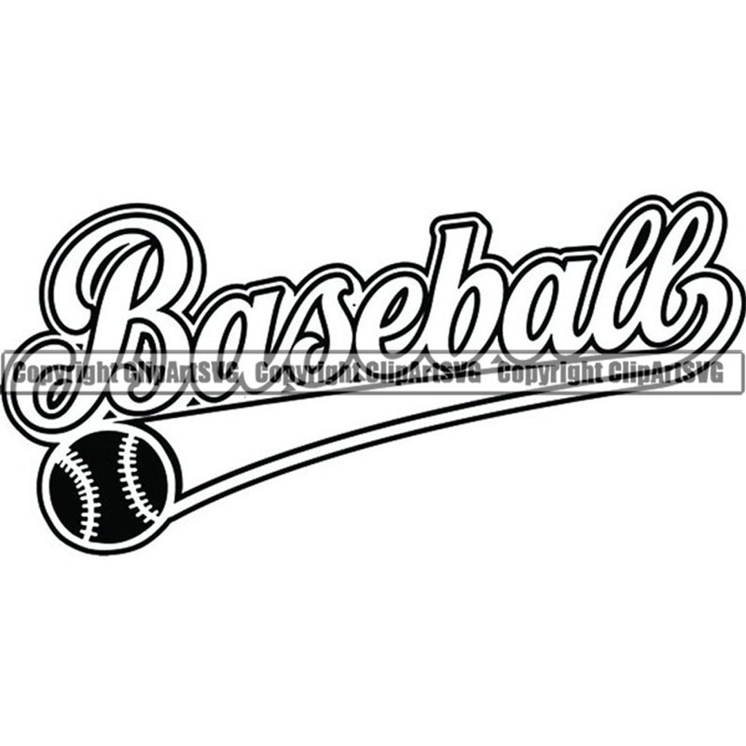 Baseball Logo #2 Text Word Flying Ball School Team Player Game Sport ...