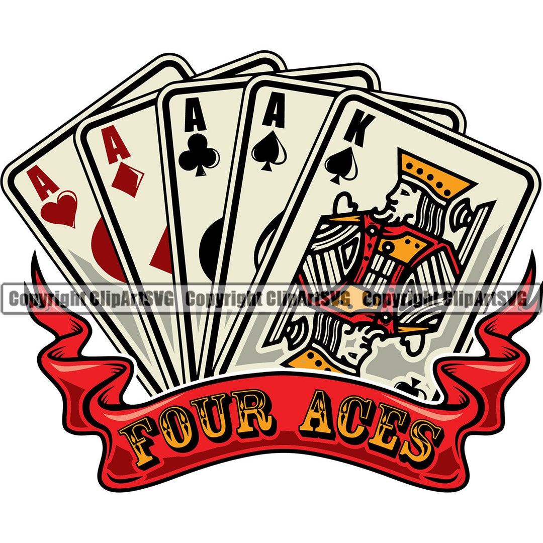 Poker Four of A Kind Aces Playing Card Hand Gambling Gamble Casino Bet ...
