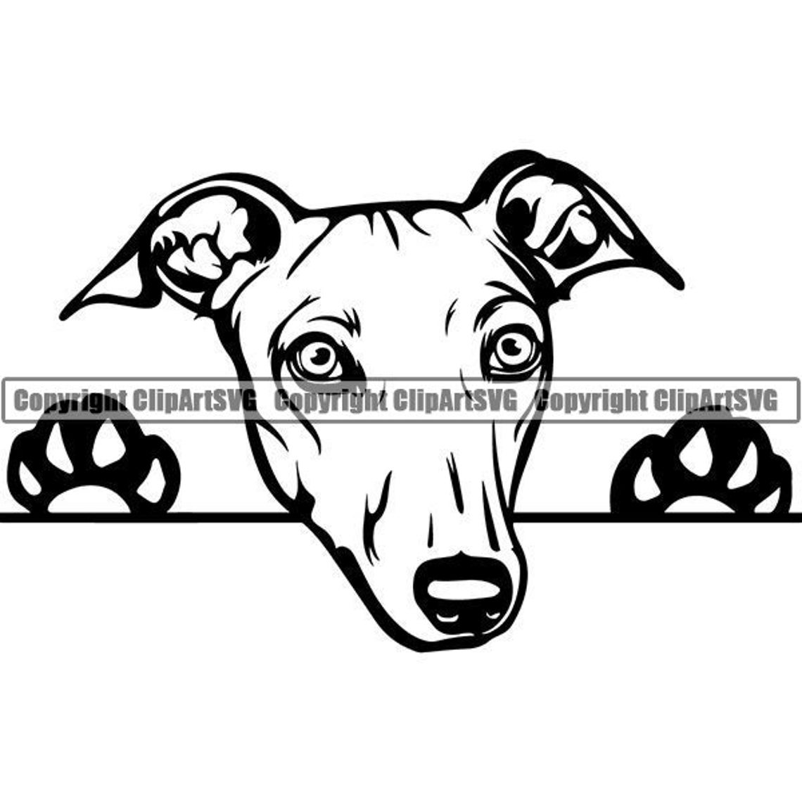 Greyhound 1 Peeking Paws Dog Breed Pedigree Canine Purebred - Etsy