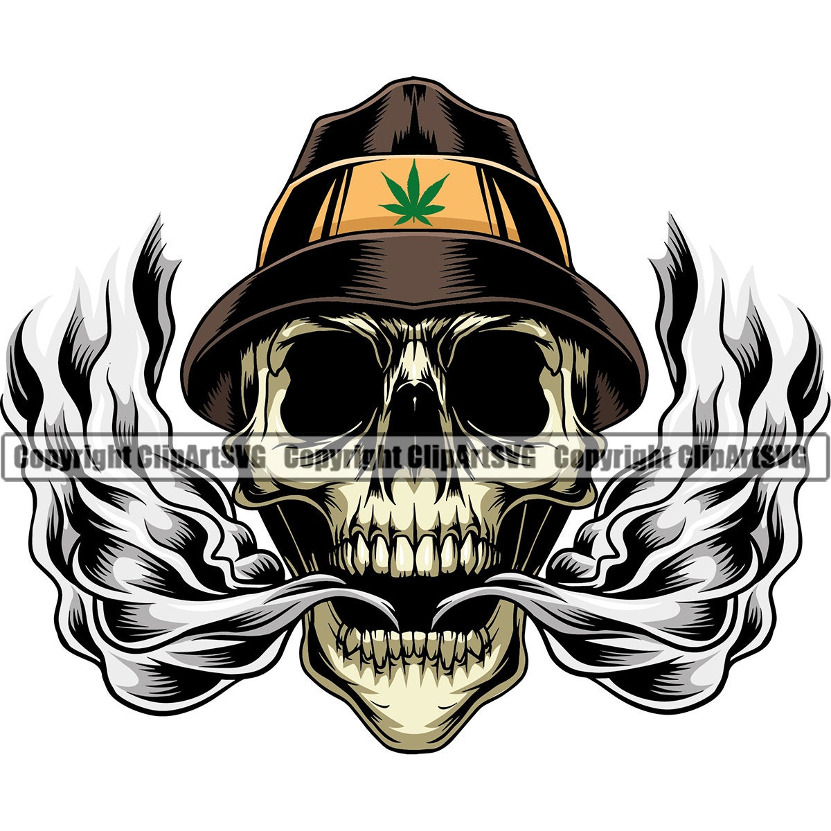Craft Supplies & Tools Visual Arts Marijuana Leaf Skull Skeleton ...