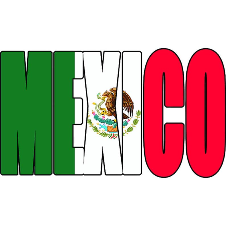 Mexico Text Flag Mexican Spanish North America Country World | Etsy