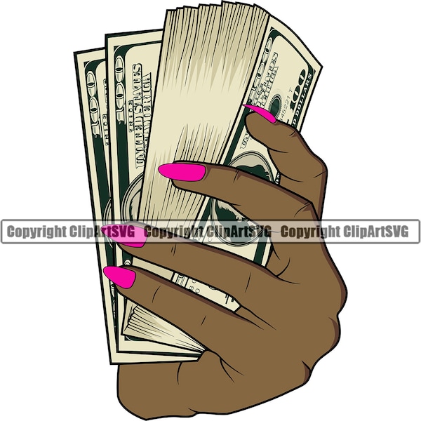 Female Hand Holding Money Clip Art - Etsy