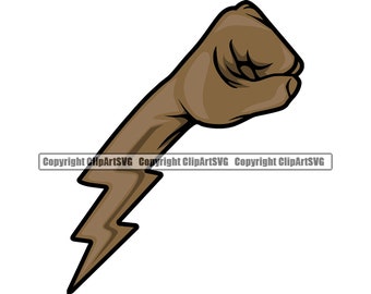 Fist Lightning Svg - Etsy