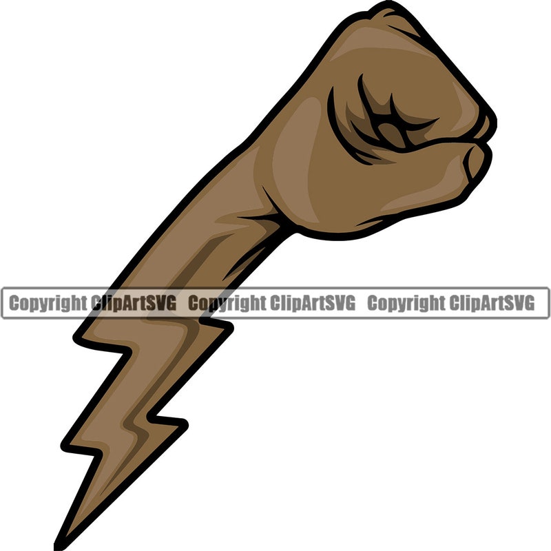 Fist Lightning Svg - Etsy