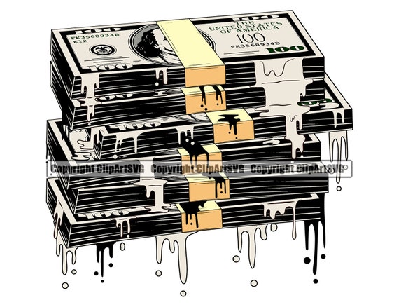 100 Hundred Dollar Bill Money Stack Drip Dripping Paper Cash - Etsy