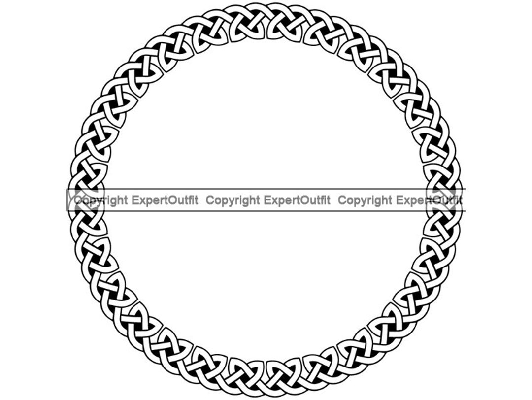 Celtic Knot Circle Frame Irish Knotwork Traditional Ireland Ornate ...