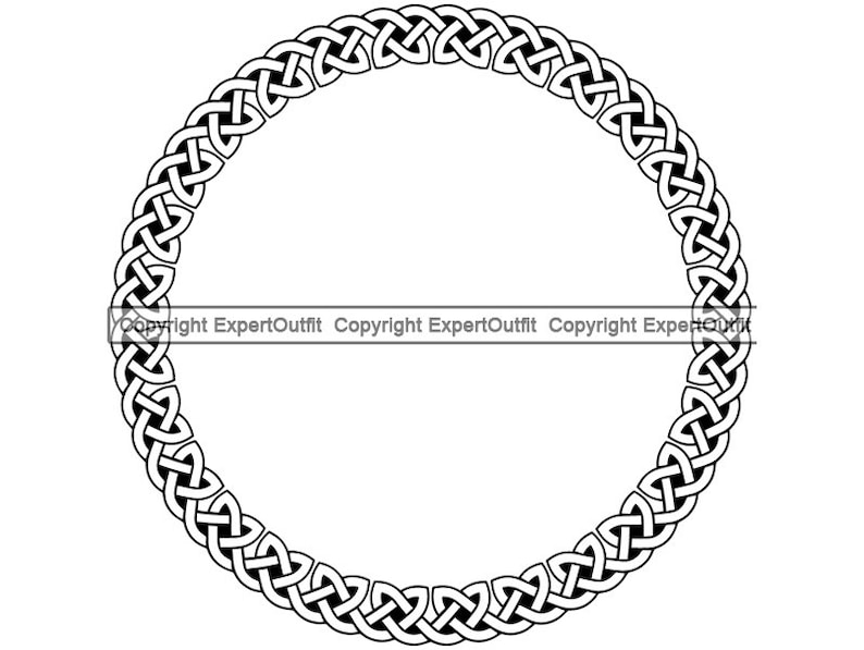 Celtic Knot Circle Frame Irish Knotwork Traditional Ireland Ornate ...