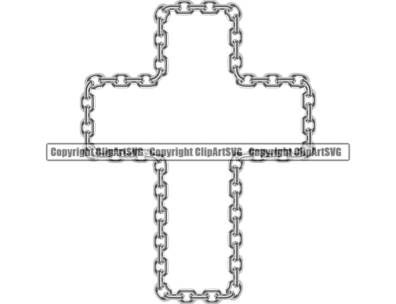 Chain Link Silver Cross Frame Endless Metal Rope Stainless - Etsy