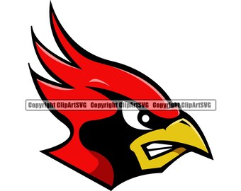 Cardinal Mascot Face Svg - Etsy