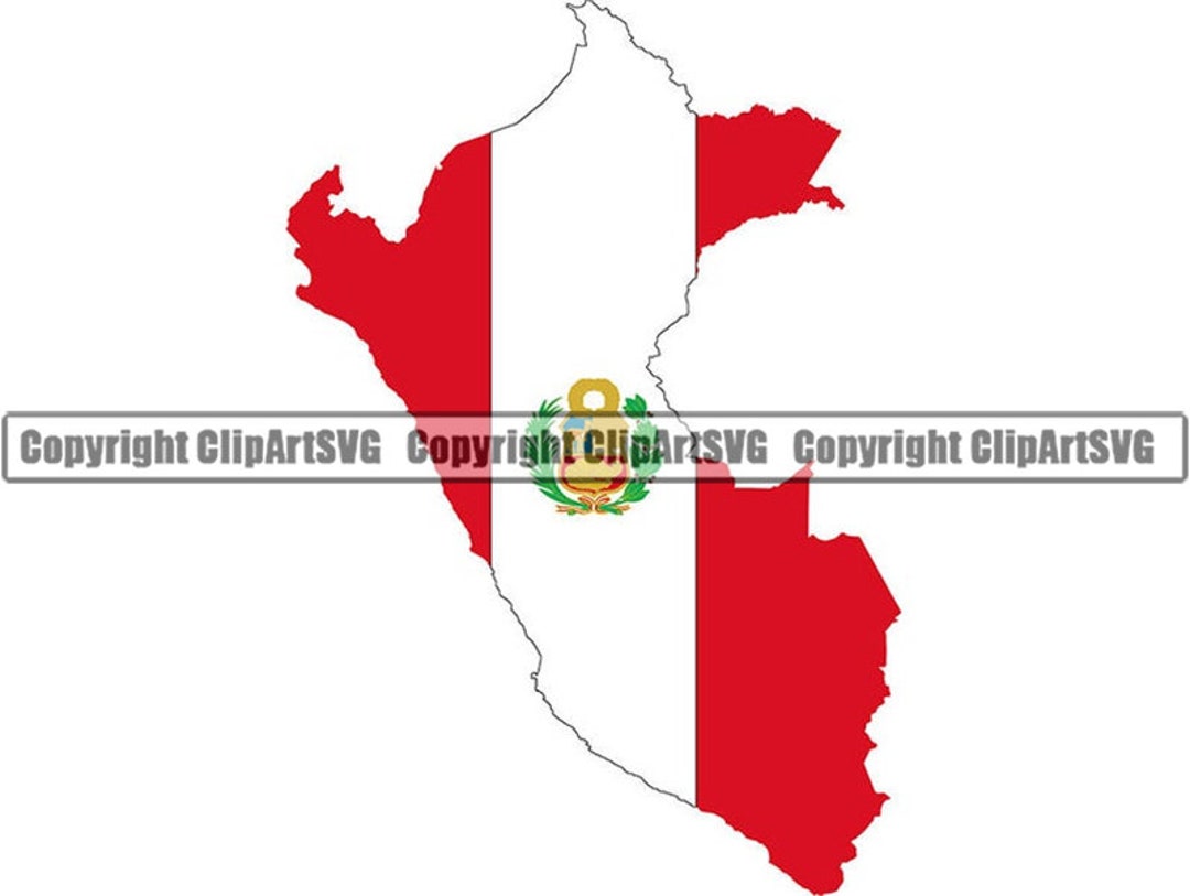 Peru Peruvian South America Country World National Nation Flag Map Logo ...