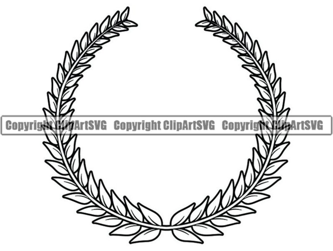 Wreath 2 Olive Branch Leaves Logo Design Element Emblem Label Sticker ...