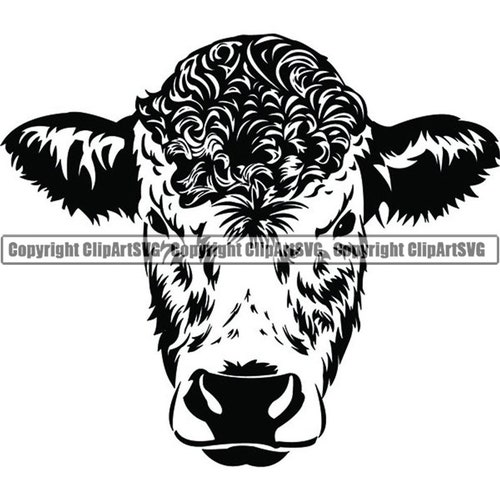 Cow Head Svg Cricut Heifer Clipart Farm Animal Png Calf - Etsy