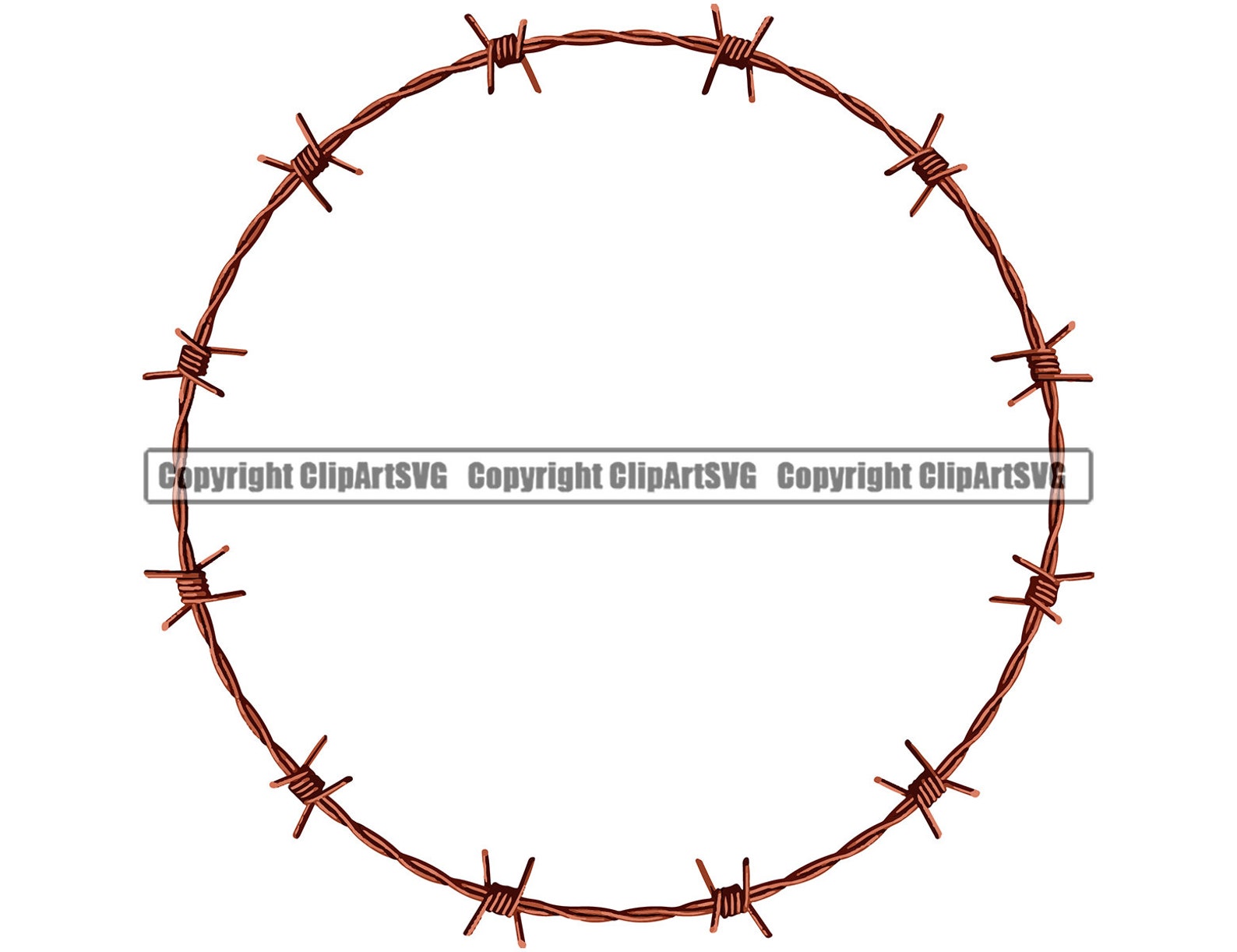 Barbed Wire Oval Round Frame Razor Fence Fencing Barb Bob Forbidden ...