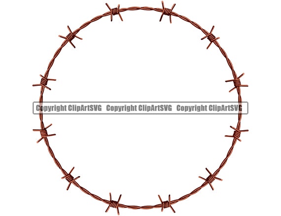 Barbed Wire Oval Round Frame Razor Fence Fencing Barb Bob | Etsy