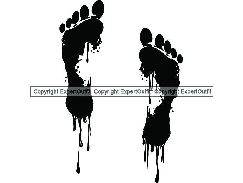 Blood Bloody Feet Foot Print Murder Paint Injury Hurt Pain - Etsy